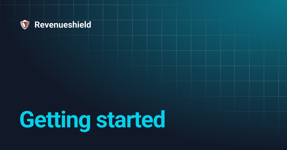 Getting started | Revenueshield